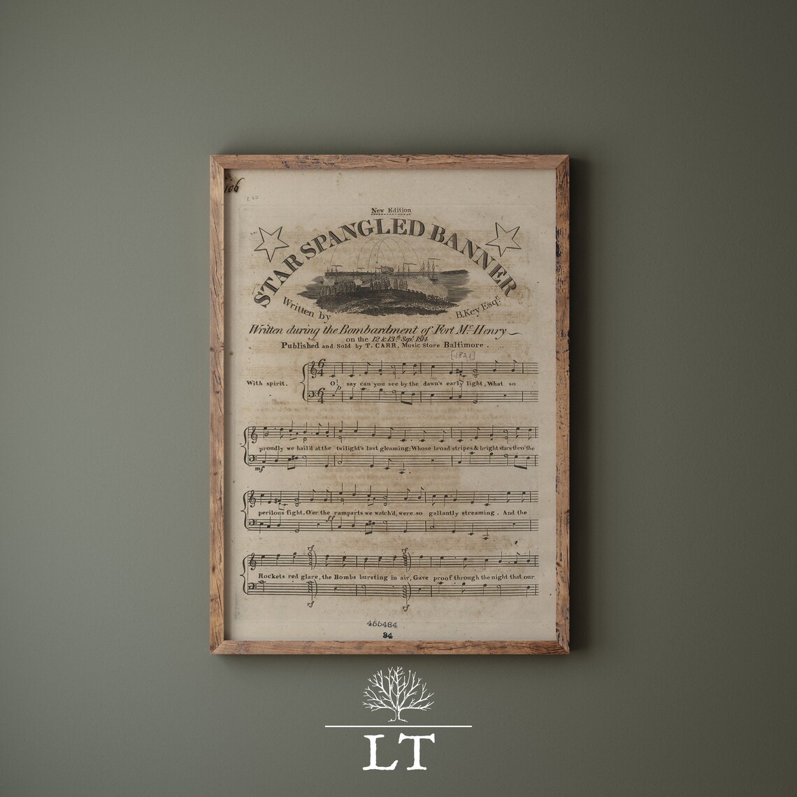 Star Spangled Banner Music Sheets Two Page Music Print - Etsy