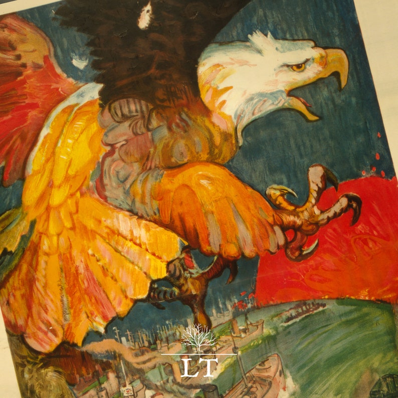 Vintage American Eagle Print, American Eagle Vintage Decor, US Navy ...