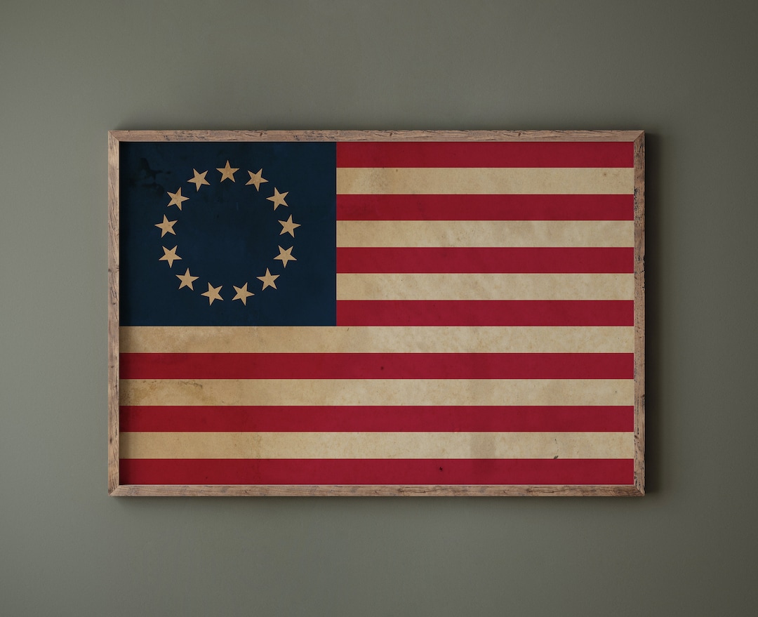 Vintage Betsy Ross Flag Poster Printed and Shipped, Patriotic Printable ...
