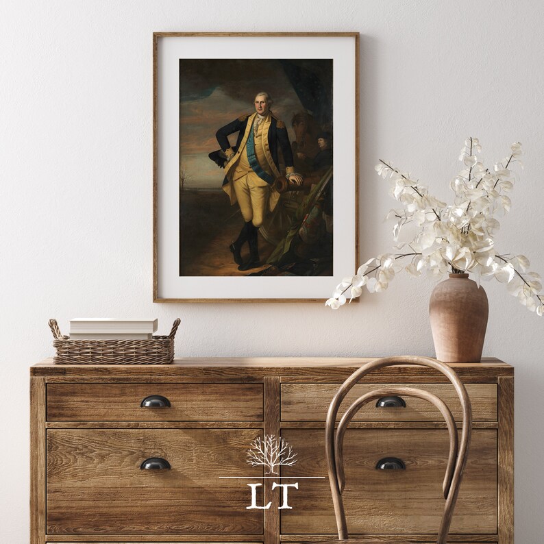 Vintage 1780 Portrait of George Washington, Patriotic American Art ...