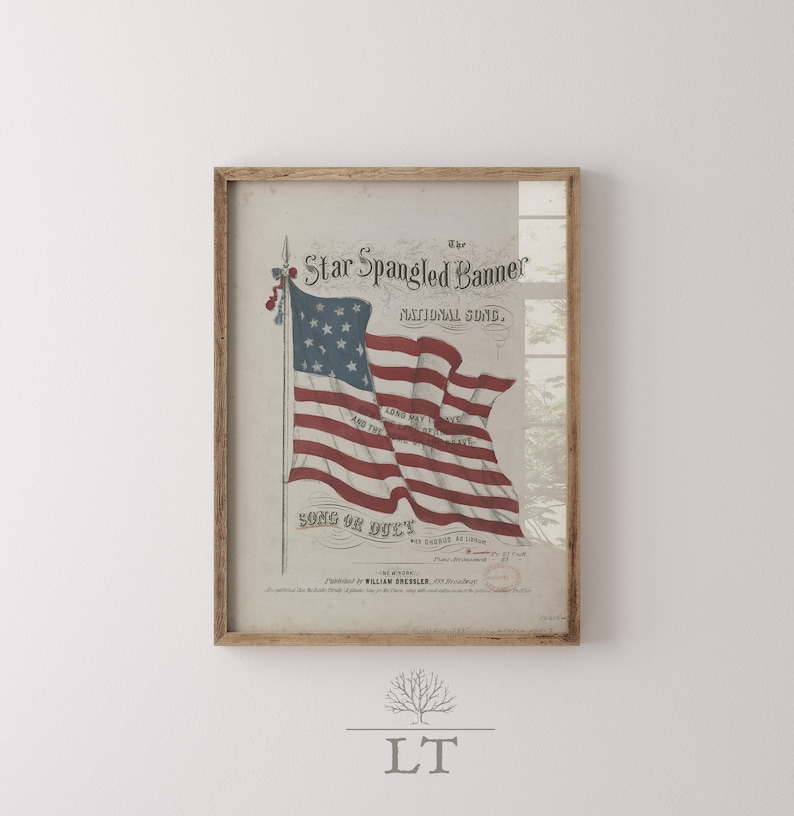 Vintage Star Spangled Banner Cover Art, Our National Song, Patriotic ...