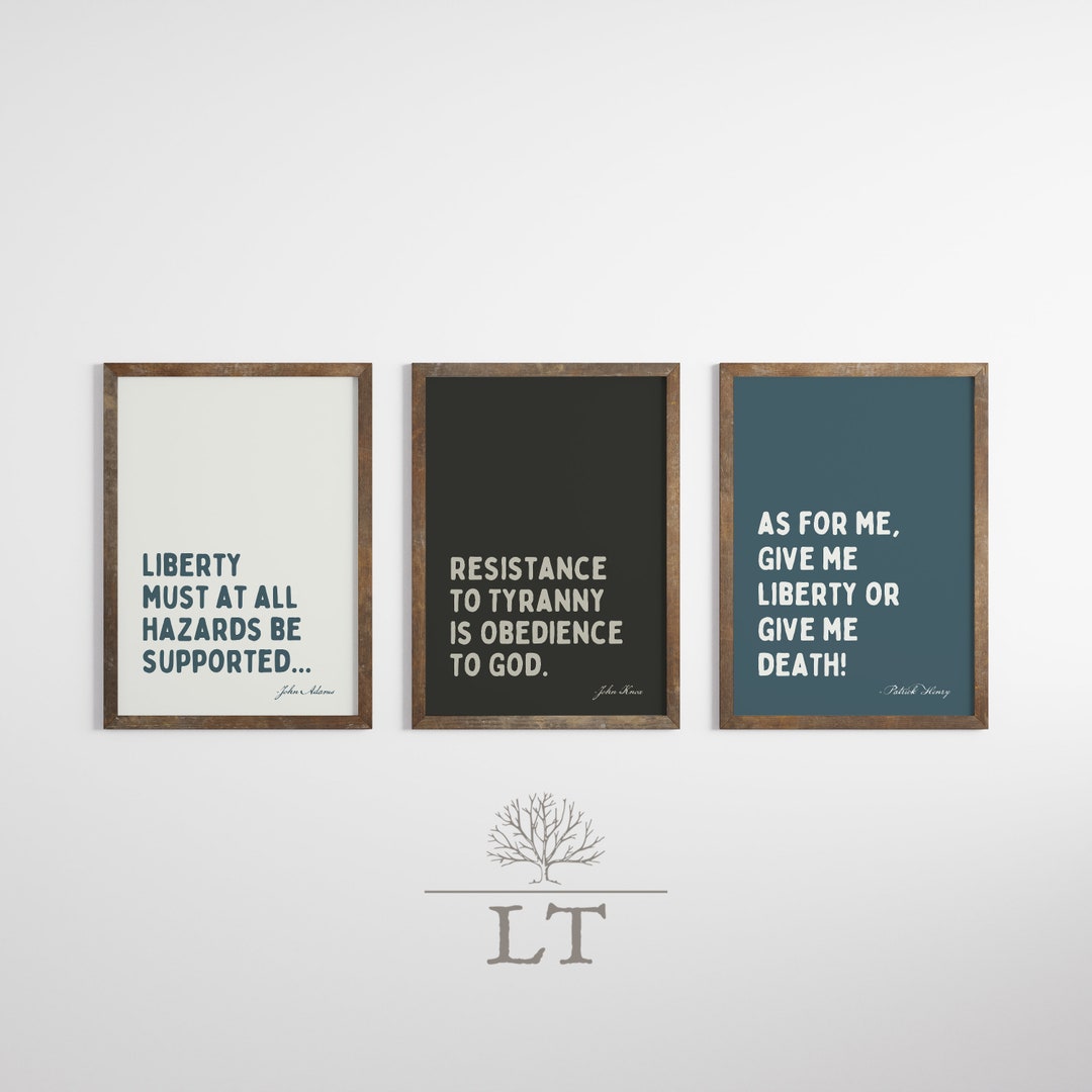 Colonial Style Patriotic Quote Poster, John Adams, Patrick Henry, John ...