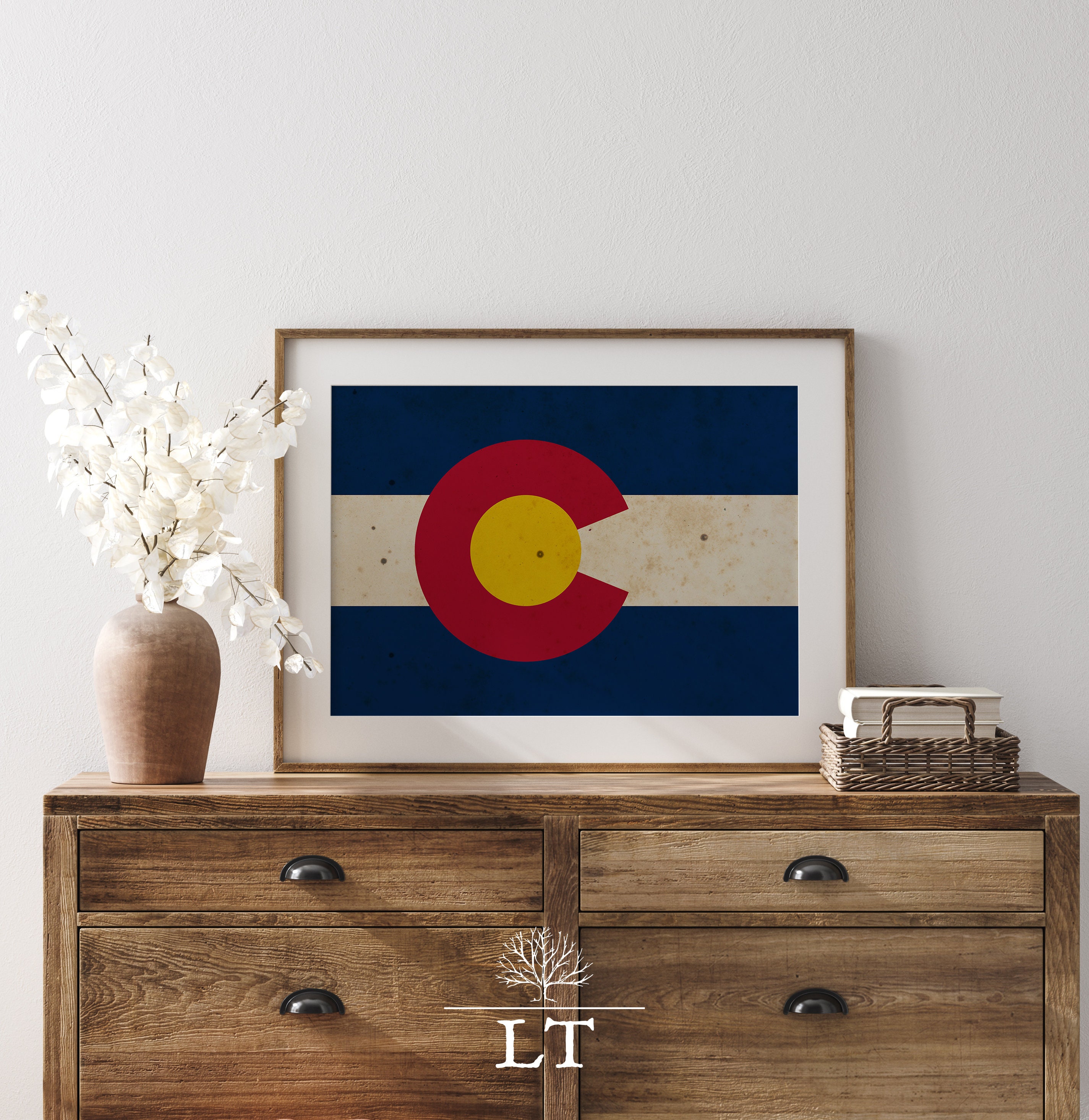 Vintage Colorado State Flag Printable Wall Art, Colorado State Flag ...