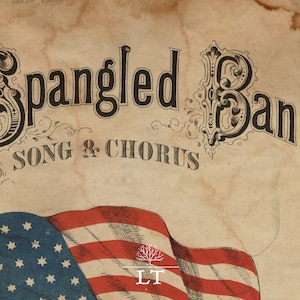 Star Spangled Banner Printable Vintage Star Spangled Banner Music Cover ...