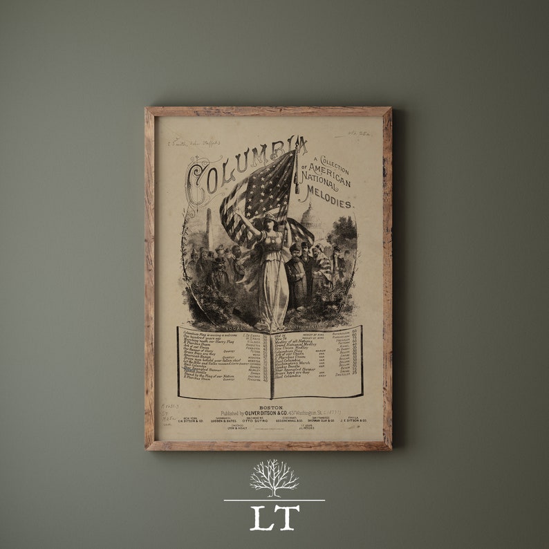 Vintage Music Album Cover Sheet, Columbia, a Collection of Patriotic ...