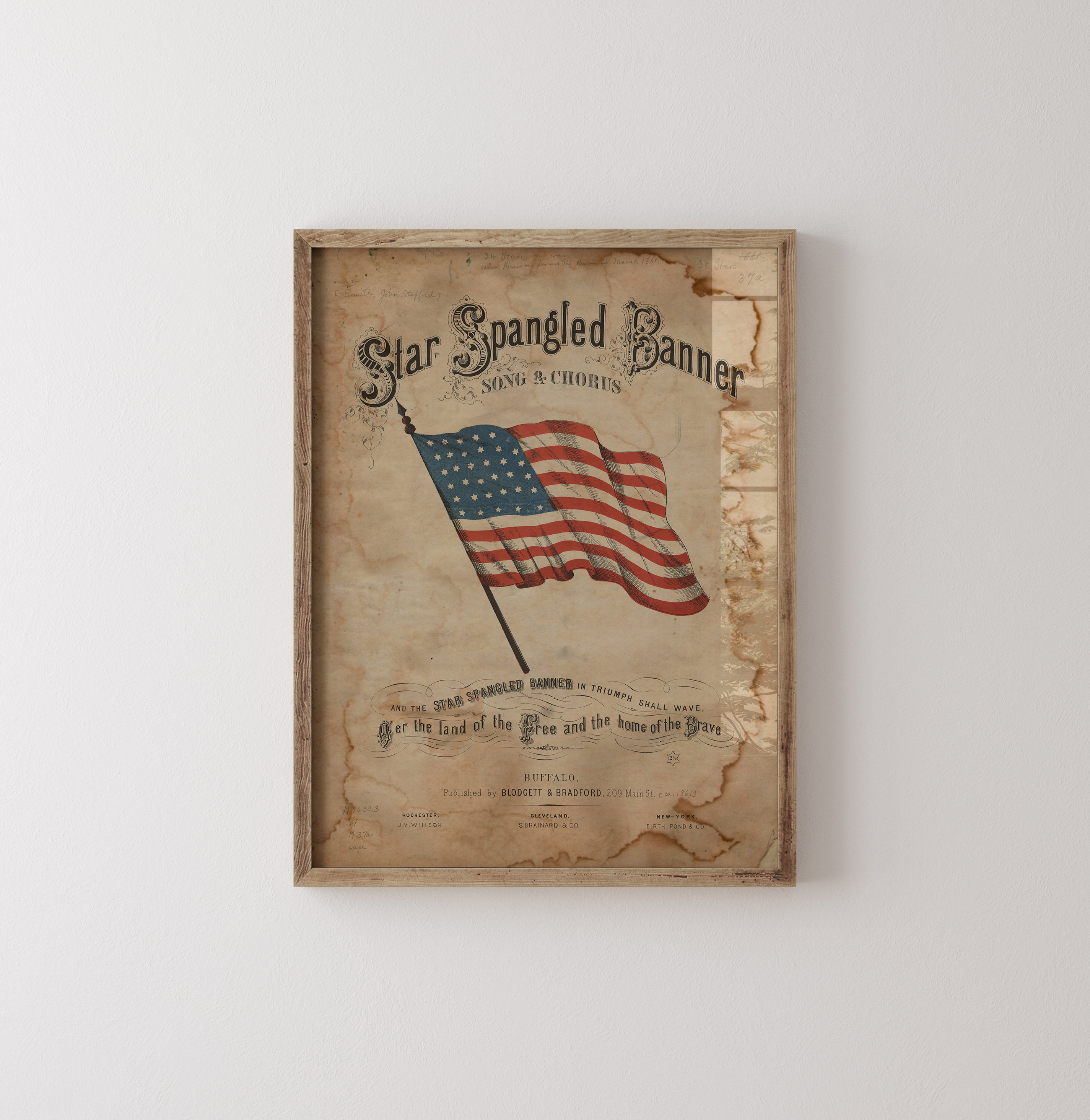 Star Spangled Banner Printable Vintage Star Spangled Banner Music Cover ...