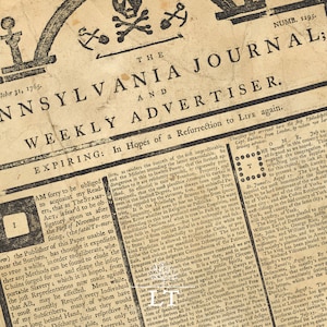 1765 Stamp Act Newspaper Print | Vintage Patriotic Printable ...