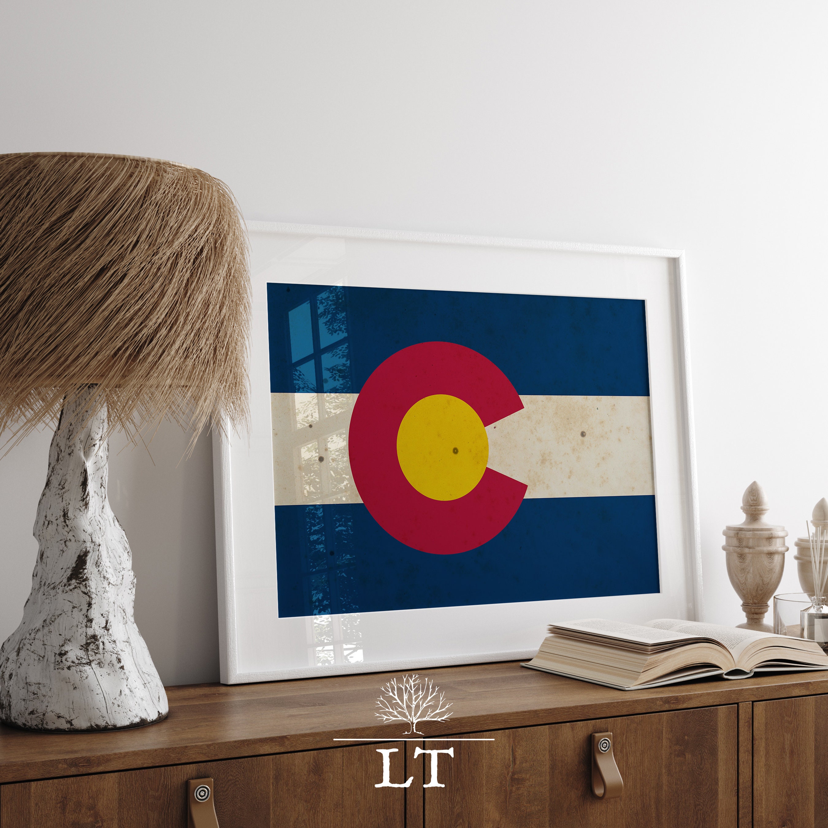 Vintage Colorado State Flag Printable Wall Art, Colorado State Flag ...