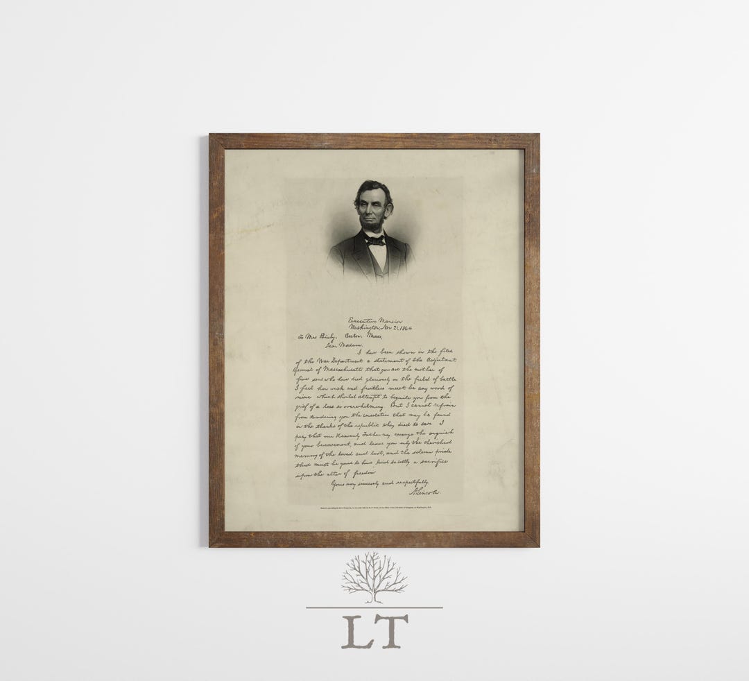 Printable Civil War Letter From Abraham Lincoln to Mrs Bixby, Civil War ...