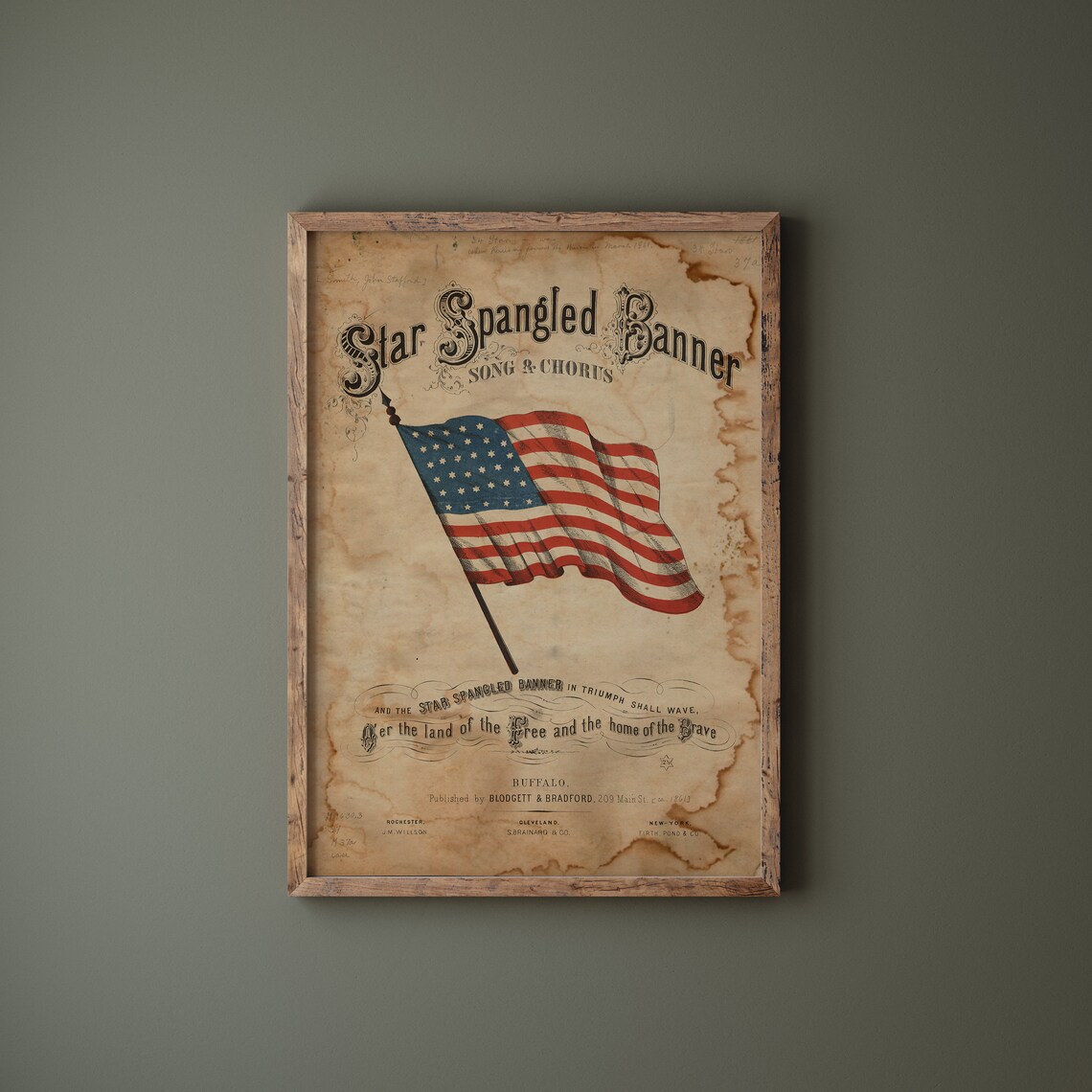 Star Spangled Banner Printable Vintage Star Spangled Banner - Etsy