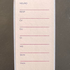 Nurse Assessment Stickers, Head-to-toe Report Sheet, Acute Care (40 ...