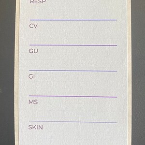 Assessment Sticker Head to Toe Report Sheet ER, Acute Care, Nurse ...