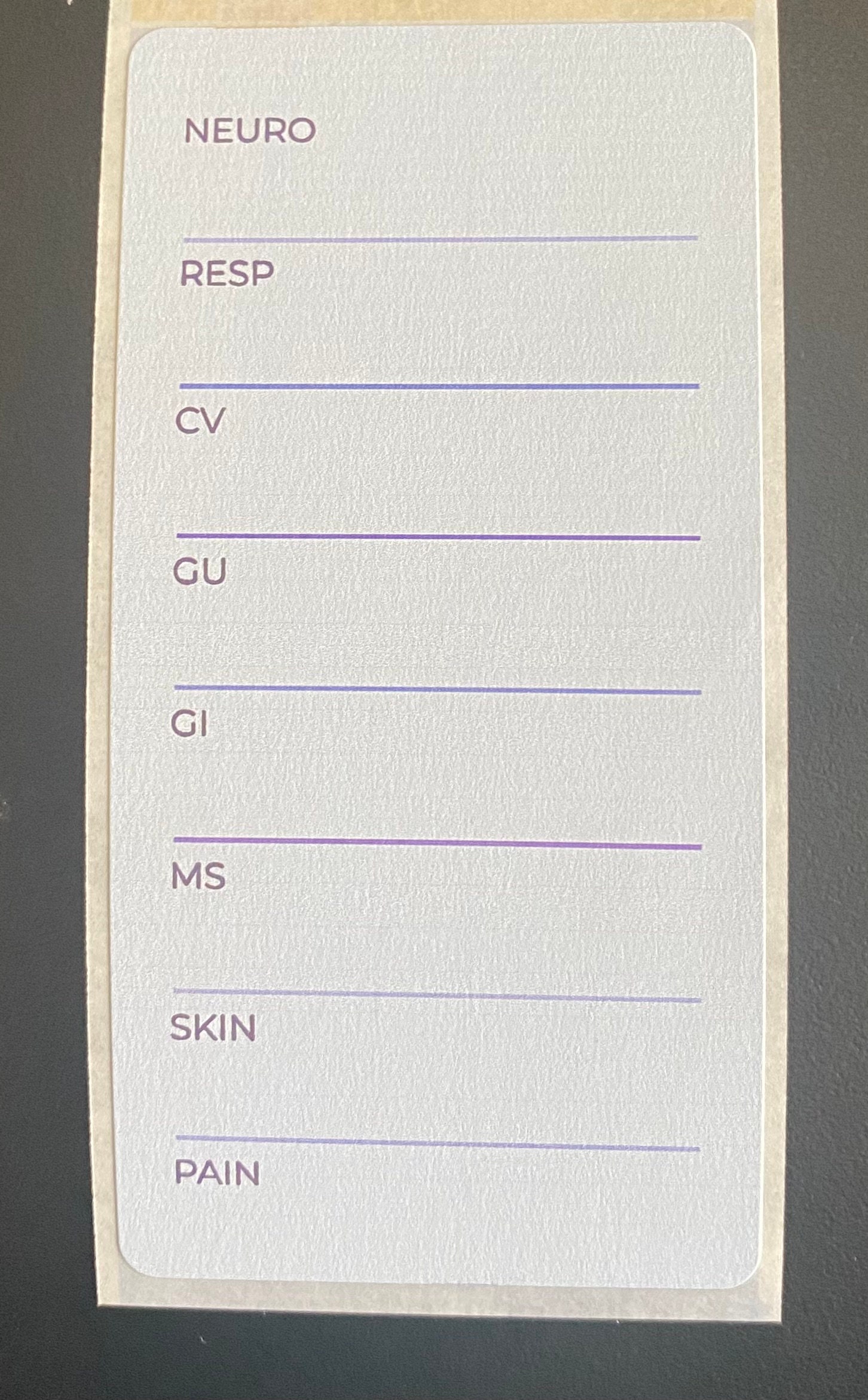 Nurse Assessment Stickers, Head-to-toe Report Sheet, Acute Care (40 ...