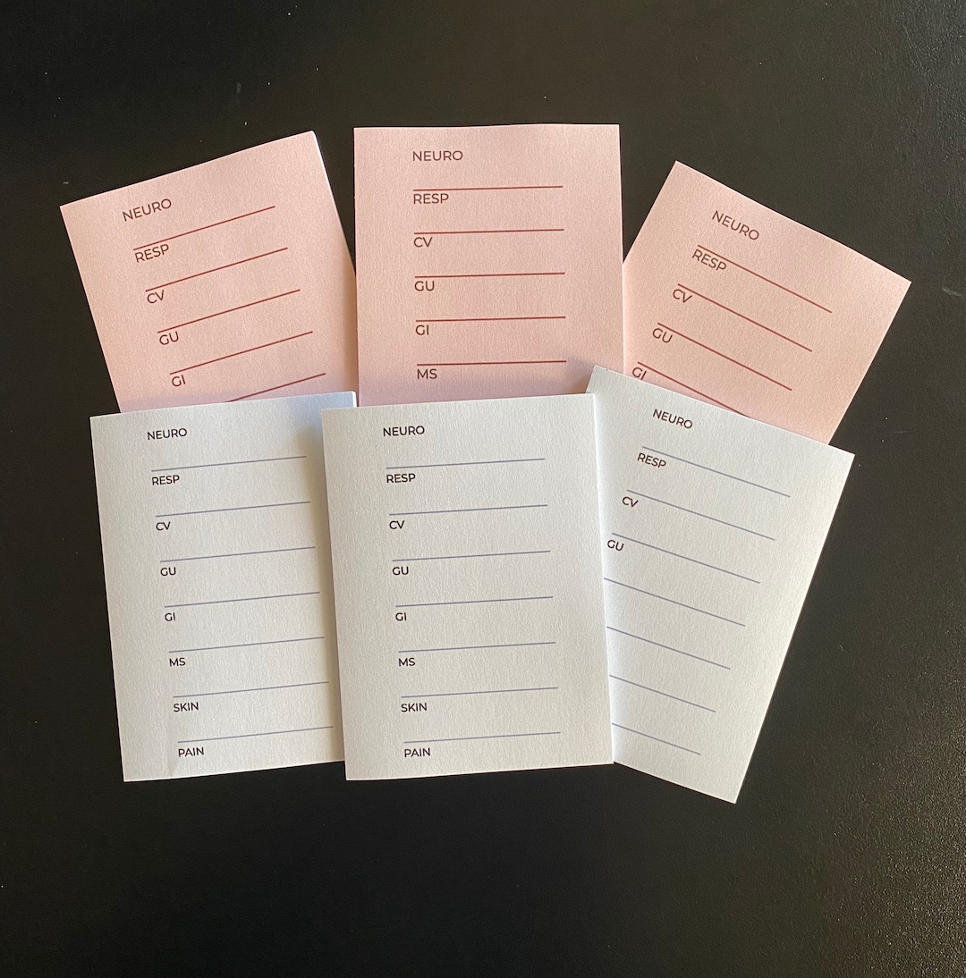 Head-to-toe Assessment Post It Paper/pen Essentials for MD, RN, Lpn's ...