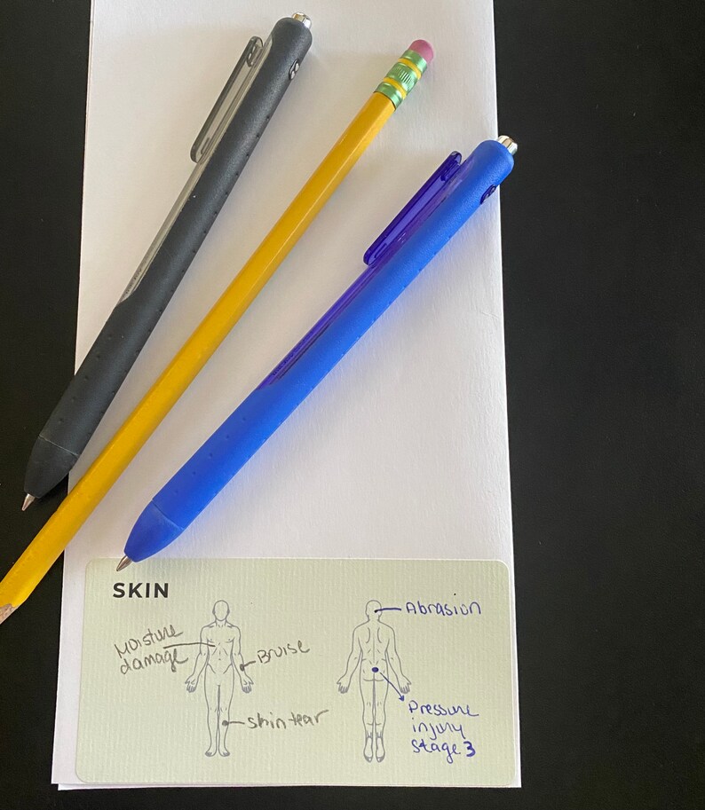 Skin Assessment Sticker for RN, PA,NP and Lpn's. Clinic and Hospital ...