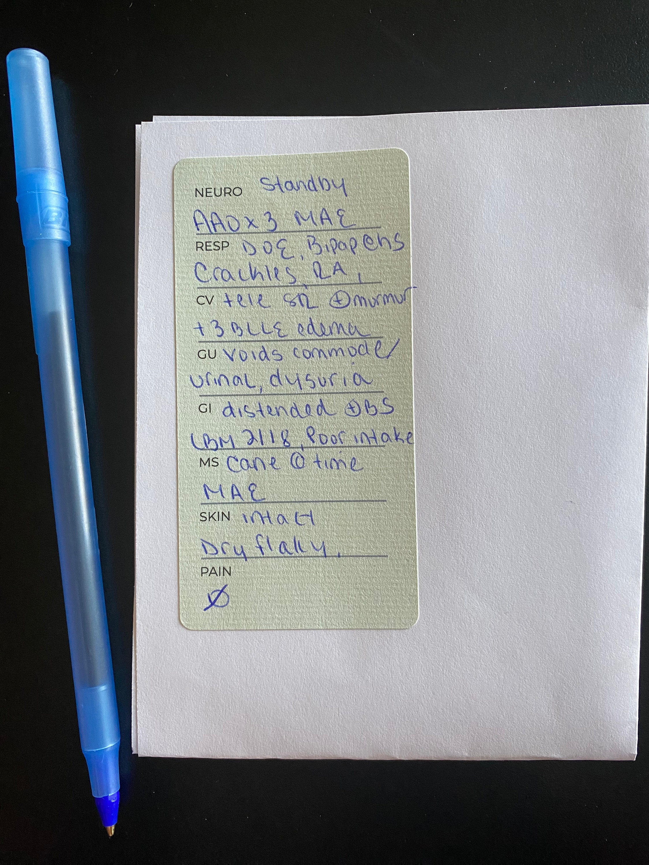 Assessment Sticker Head to Toe Report Sheet ER, Acute Care, Nurse ...