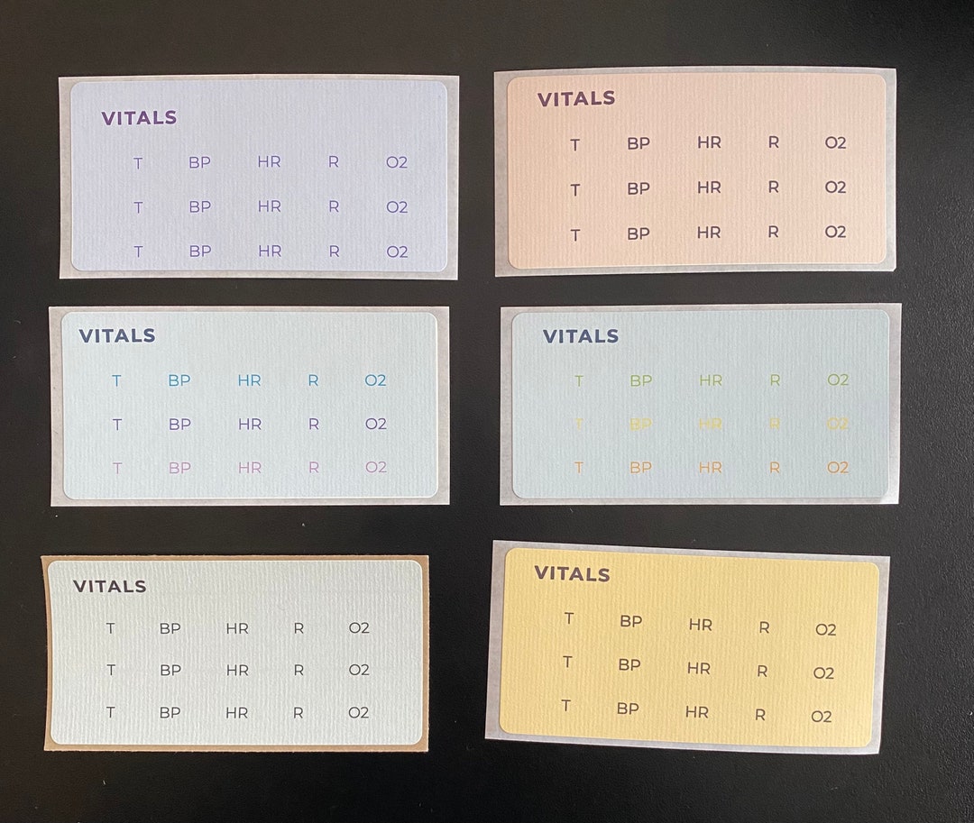 Vital Sign Stickers for RN, MD, PA, Nursing Students, C.n.a.,, Nurse ...