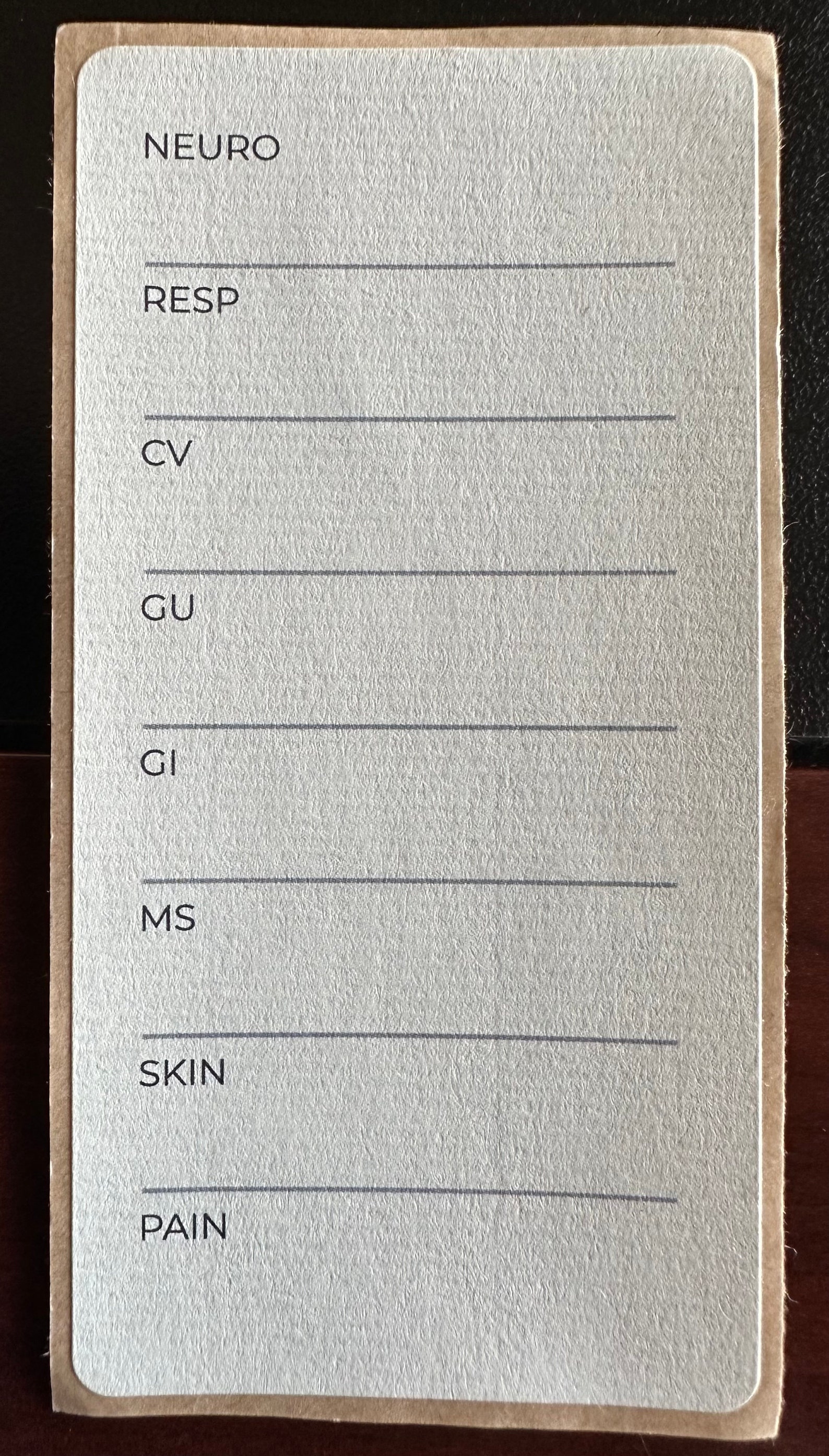 Assessment Sticker Head to Toe Report Sheet ER, Acute Care, Nurse ...