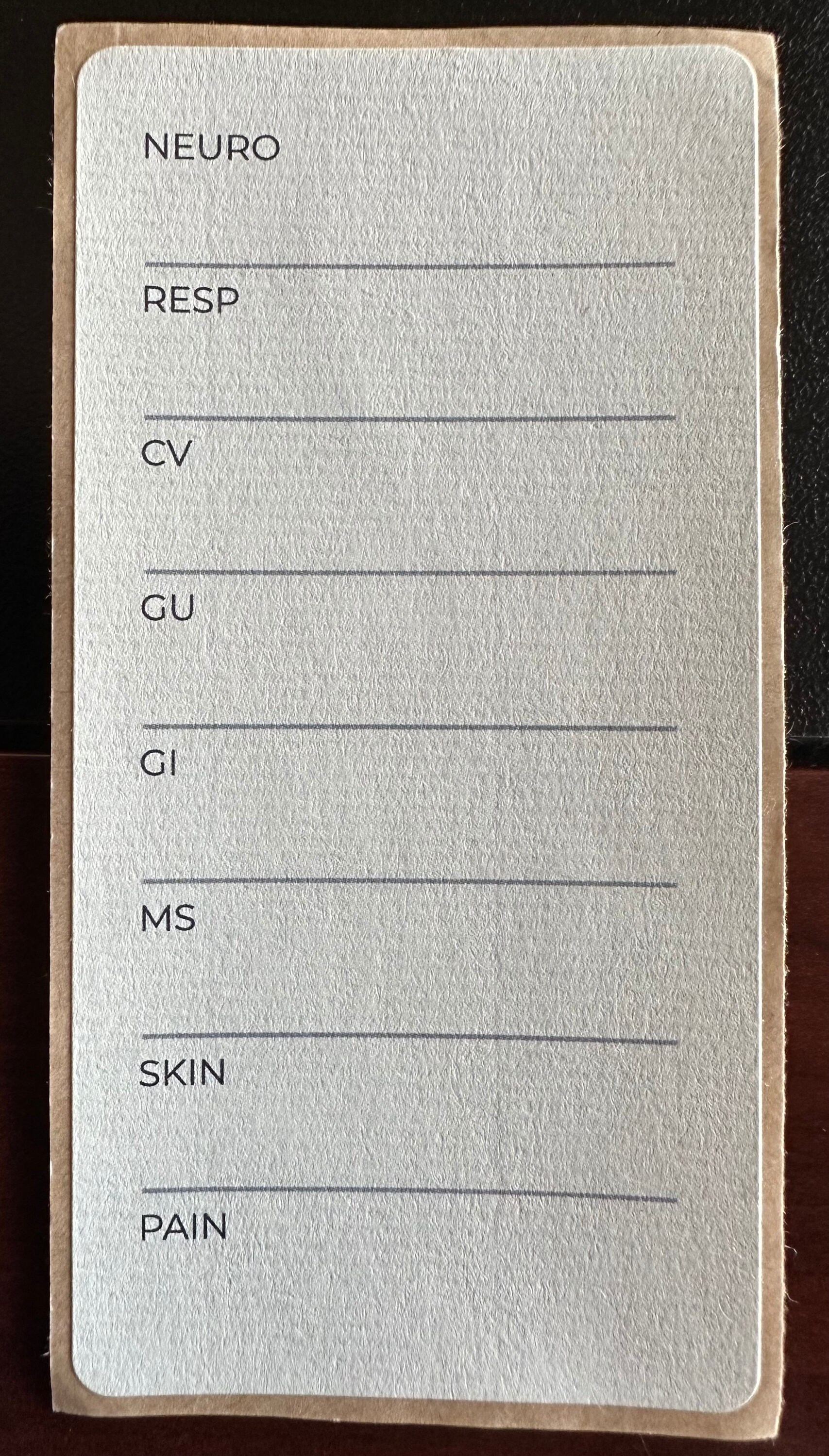 Assessment Sticker Head to Toe Report Sheet ER, Acute Care, Nurse ...