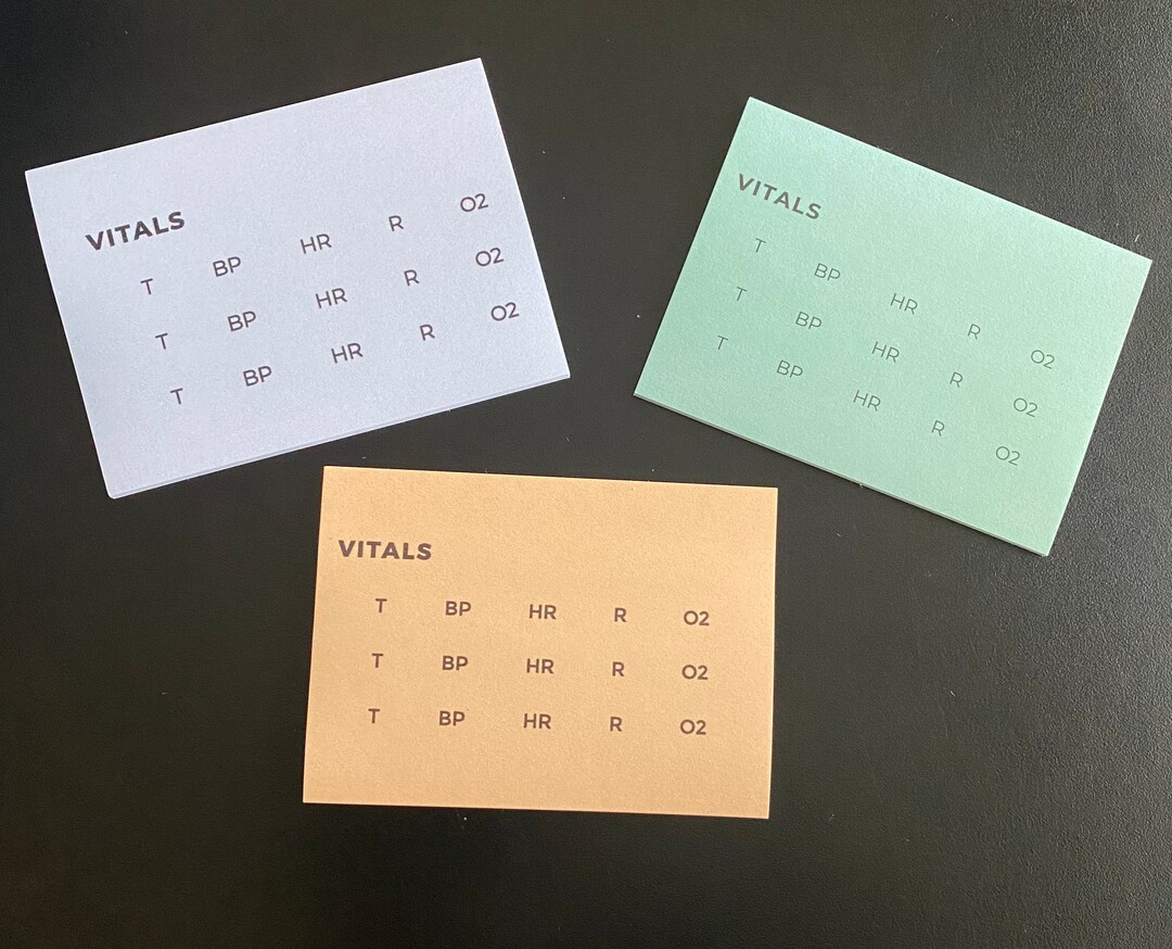 Vital Sign Post-it Paper/pen Supplies for Nurses, Nurse Practitioners ...