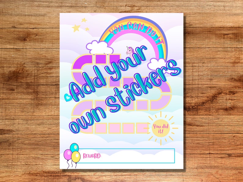 Unicorn Reward Chart | Potty Training Reward Chart | Printable Reward ...