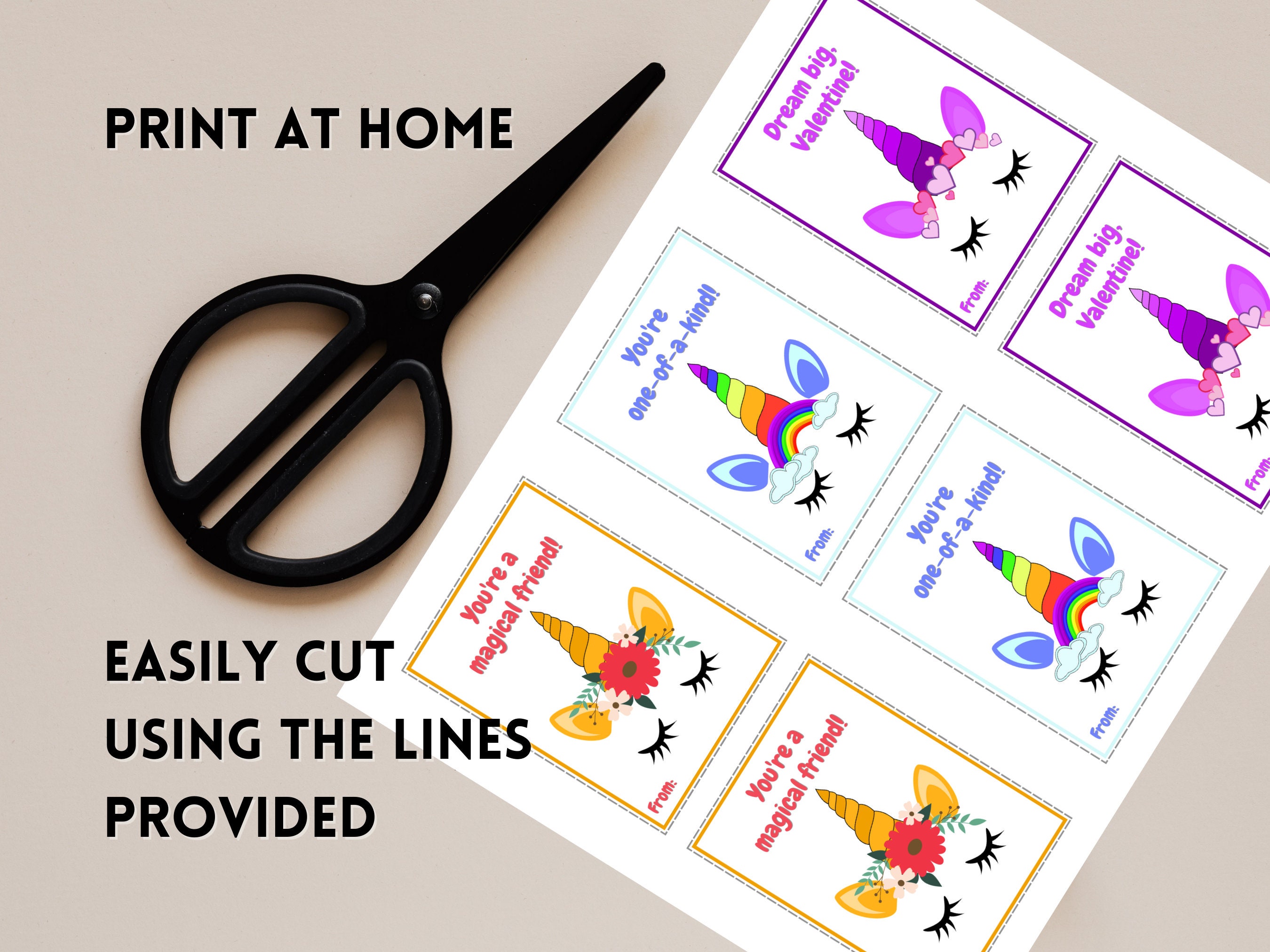 Unicorn Valentine Cards Printable Valentine's Day Cards - Etsy