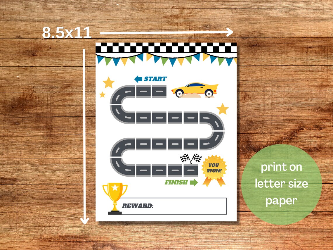 Racecar Reward Chart | Potty Training Reward Chart | Printable Reward ...
