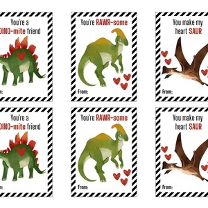 Dinosaur Valentine Cards | Printable Valentine's Day Cards for Kids ...