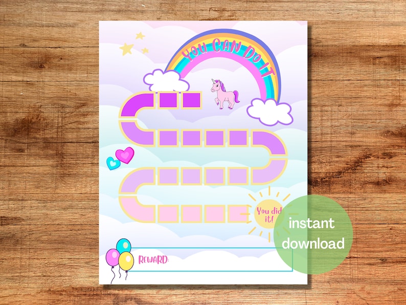 Unicorn Reward Chart | Potty Training Reward Chart | Printable Reward ...