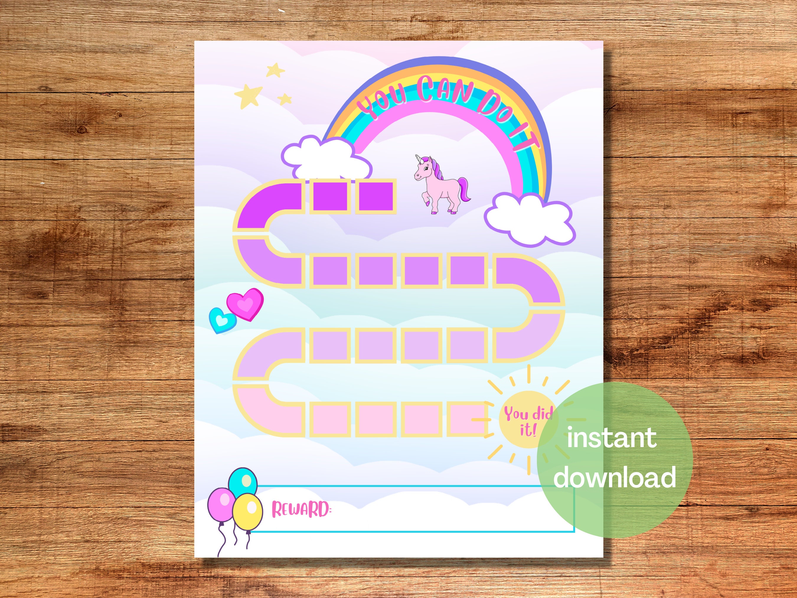 Unicorn Reward Chart | Potty Training Reward Chart | Printable Reward ...