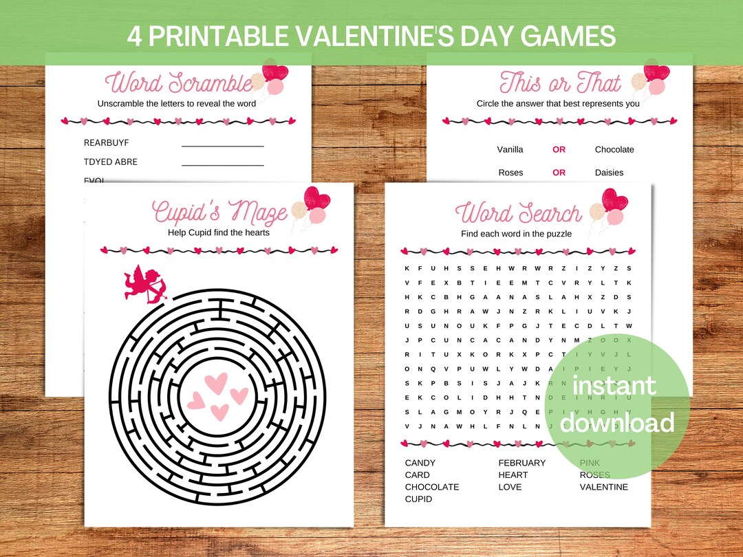 Valentine's Day Games Bundle | Printable Valentine Games for Kids ...