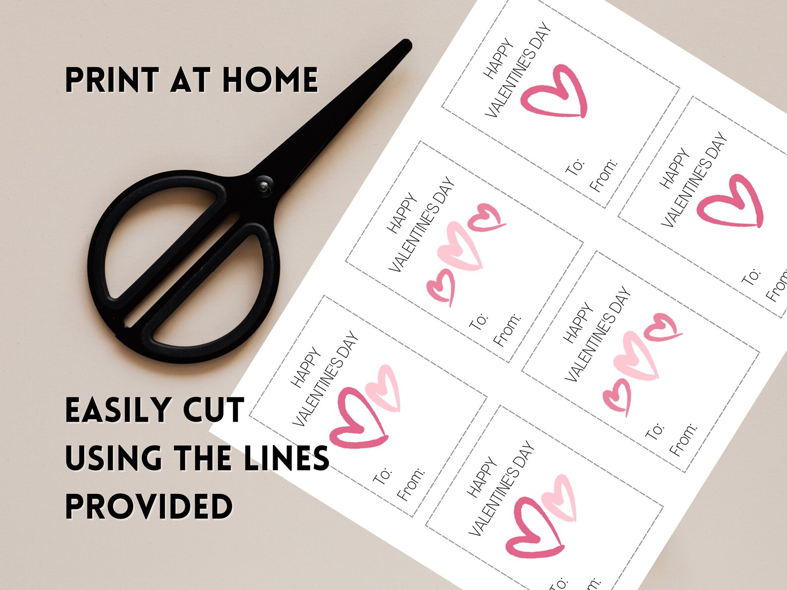 Minimalist Heart Valentine Cards | Simple Pink Heart Valentines ...