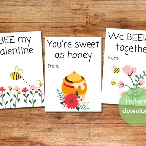Honey Bee Valentine Cards | Bee, Honey, Wildflowers Valentines ...