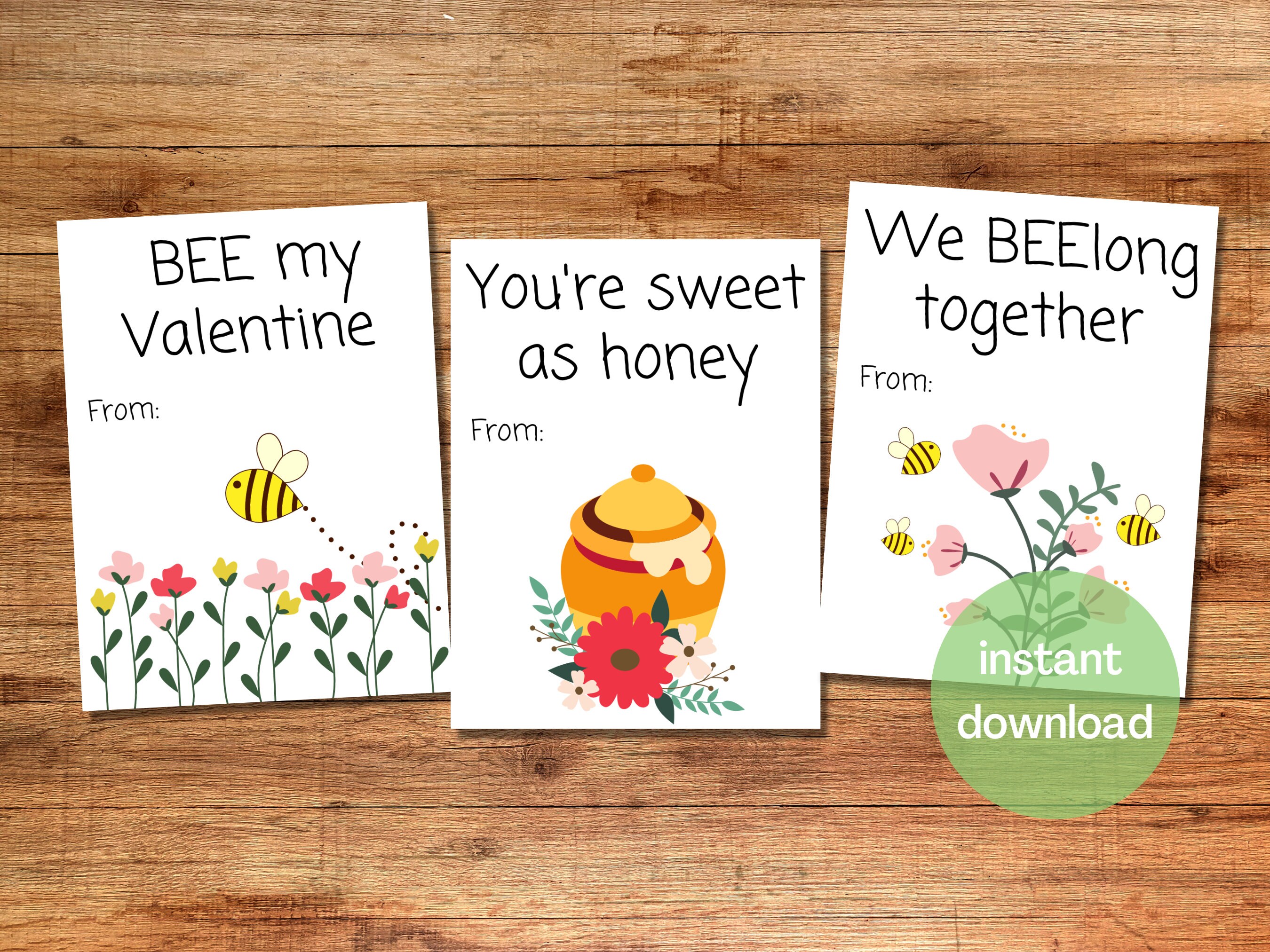 Honey Bee Valentine Cards | Bee, Honey, Wildflowers Valentines ...