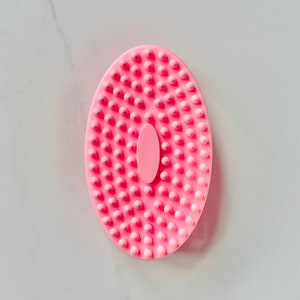 Pink Body Scrubber Silicone Bath Sponge Shower Body Scrubber ...