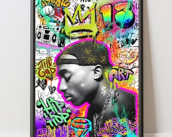 Eminem Graffiti Wall Art, Eminem Poster, Hip Hop Art Print, Iconic Rap ...