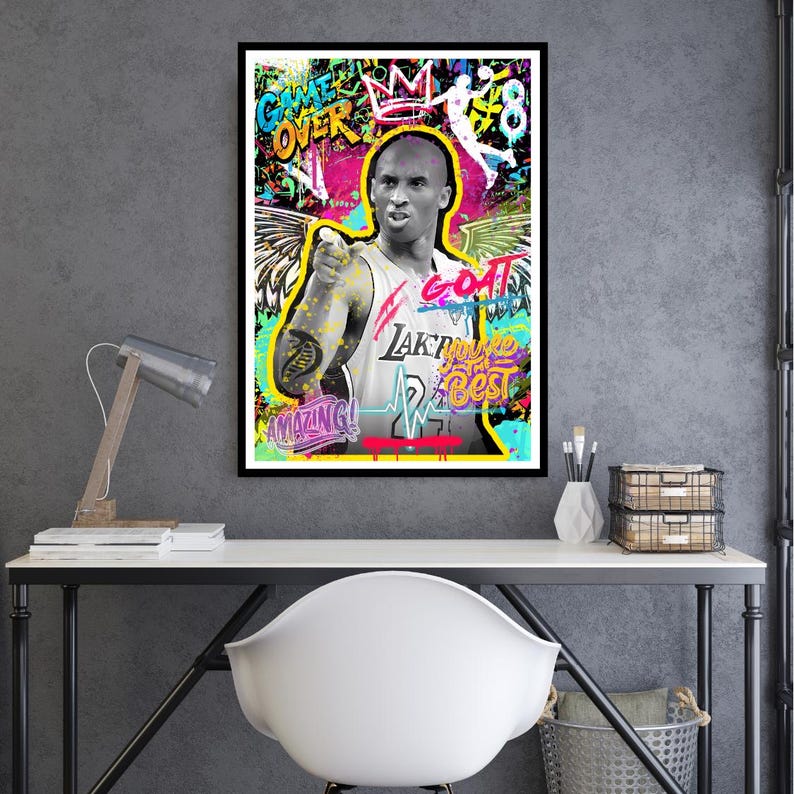 Kobe Bryant Graffiti Wall Art, Kobe Bryant Art Print, Kobe Bryant ...