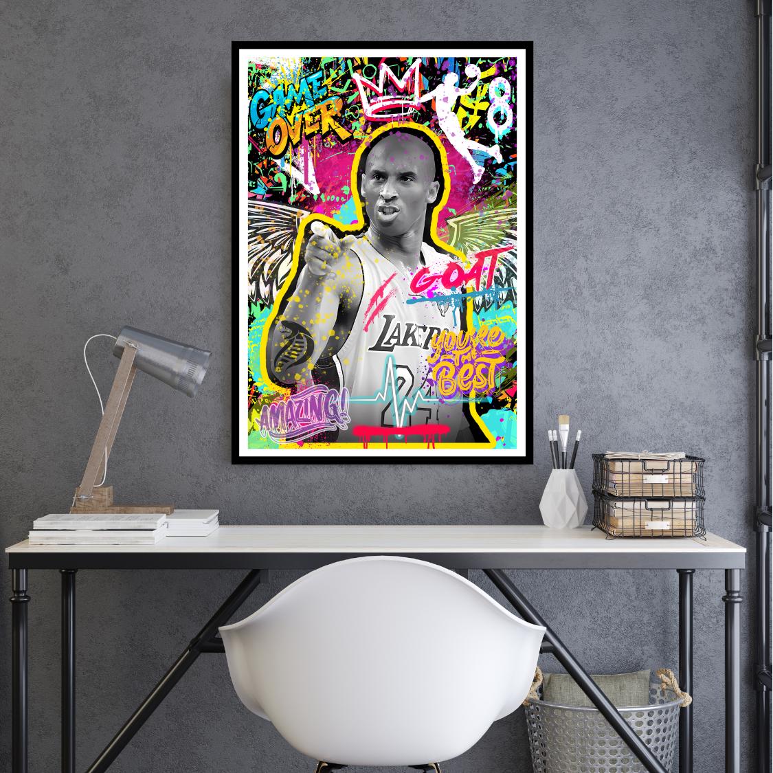 Kobe Bryant Graffiti Wall Art, Kobe Bryant Art Print, Kobe Bryant ...