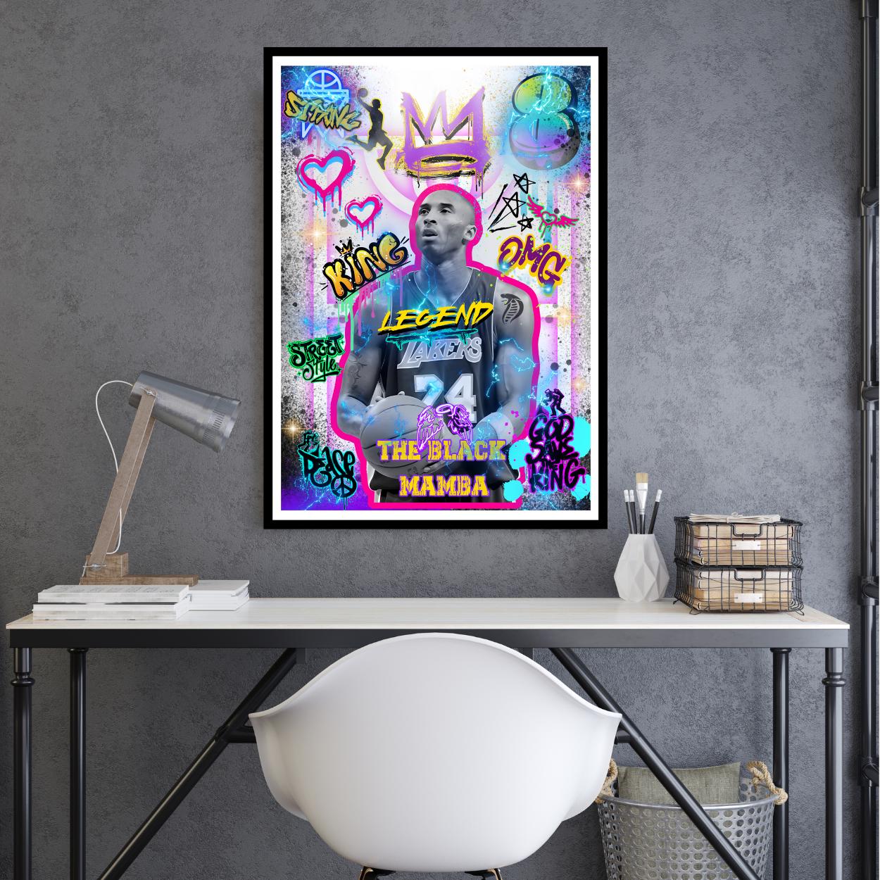 Kobe Bryant Graffiti Wall Art, Kobe Bryant Art Print, Kobe Bryant ...