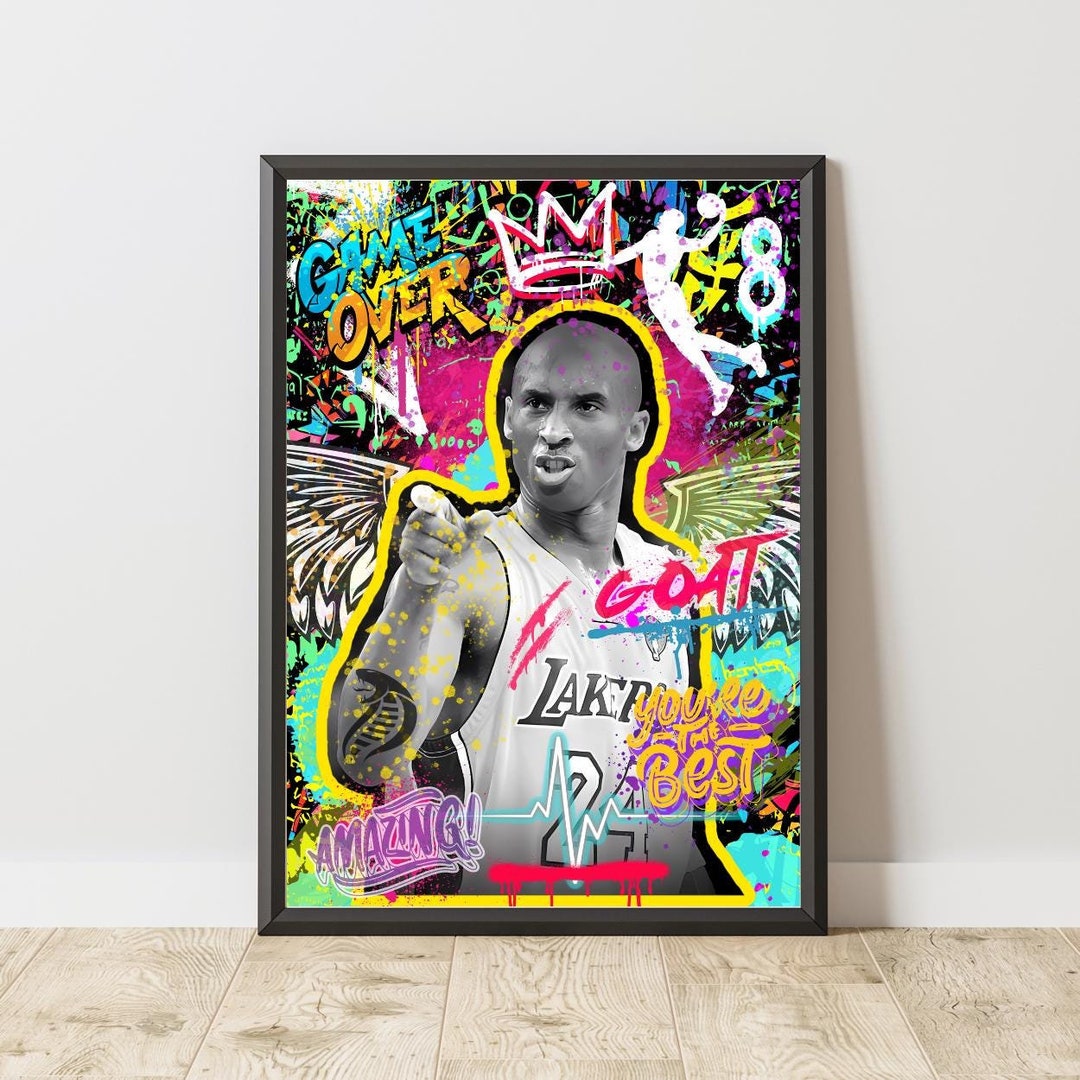 Kobe Bryant Graffiti Wall Art, Kobe Bryant Art Print, Kobe Bryant ...