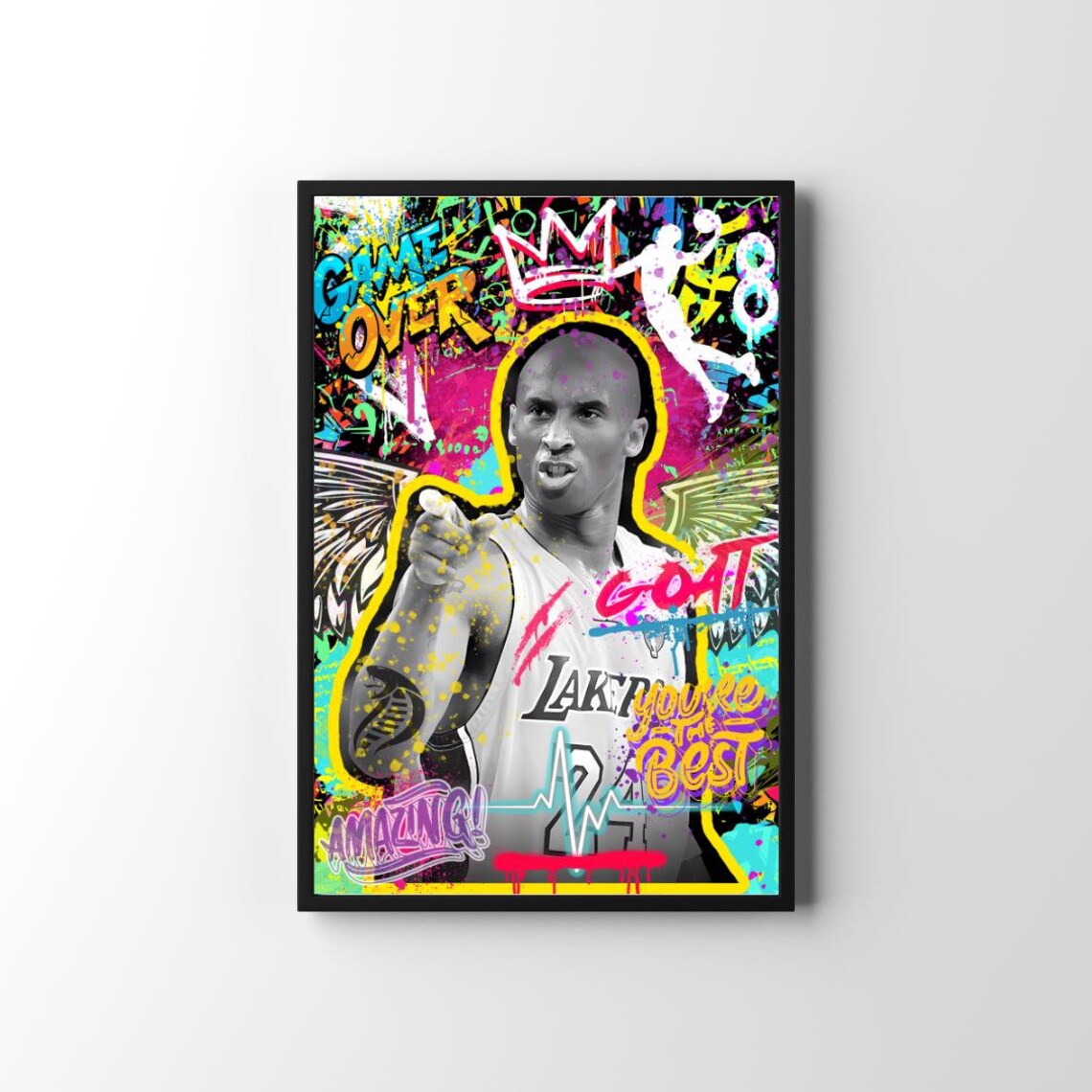 Kobe Bryant Graffiti Wall Art, Kobe Bryant Art Print, Kobe Bryant ...