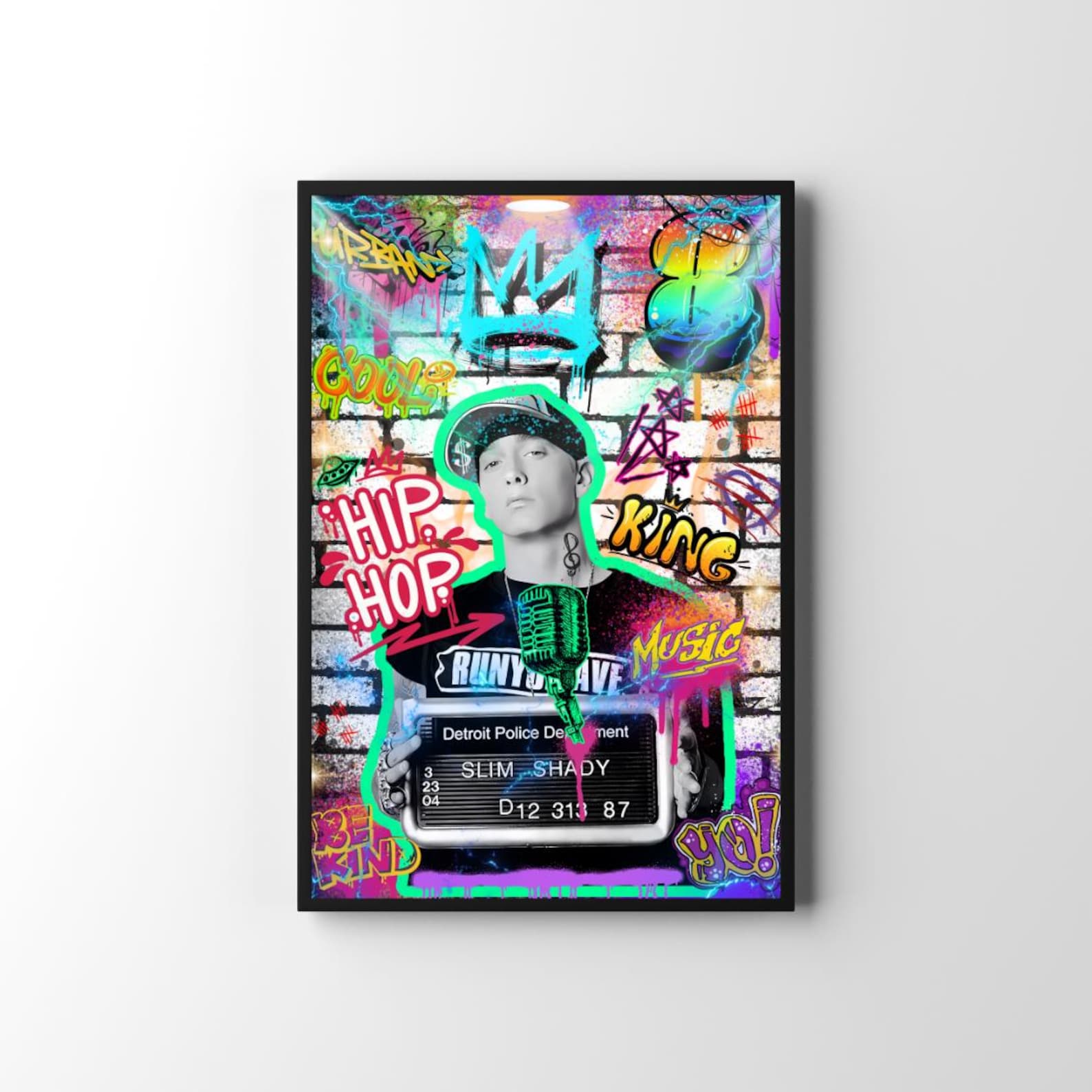 Eminem Graffiti Wall Art, Eminem Poster, Hip Hop Art Print, Iconic Rap ...