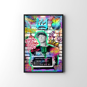 Eminem Graffiti Wall Art, Eminem Poster, Hip Hop Art Print, Iconic Rap ...