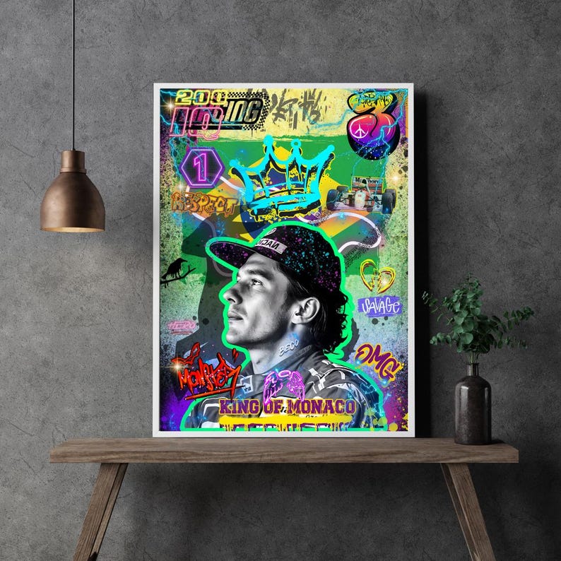 Ayrton Senna Graffiti Art Print, Formula 1 Street Art Poster, F1 Legend ...