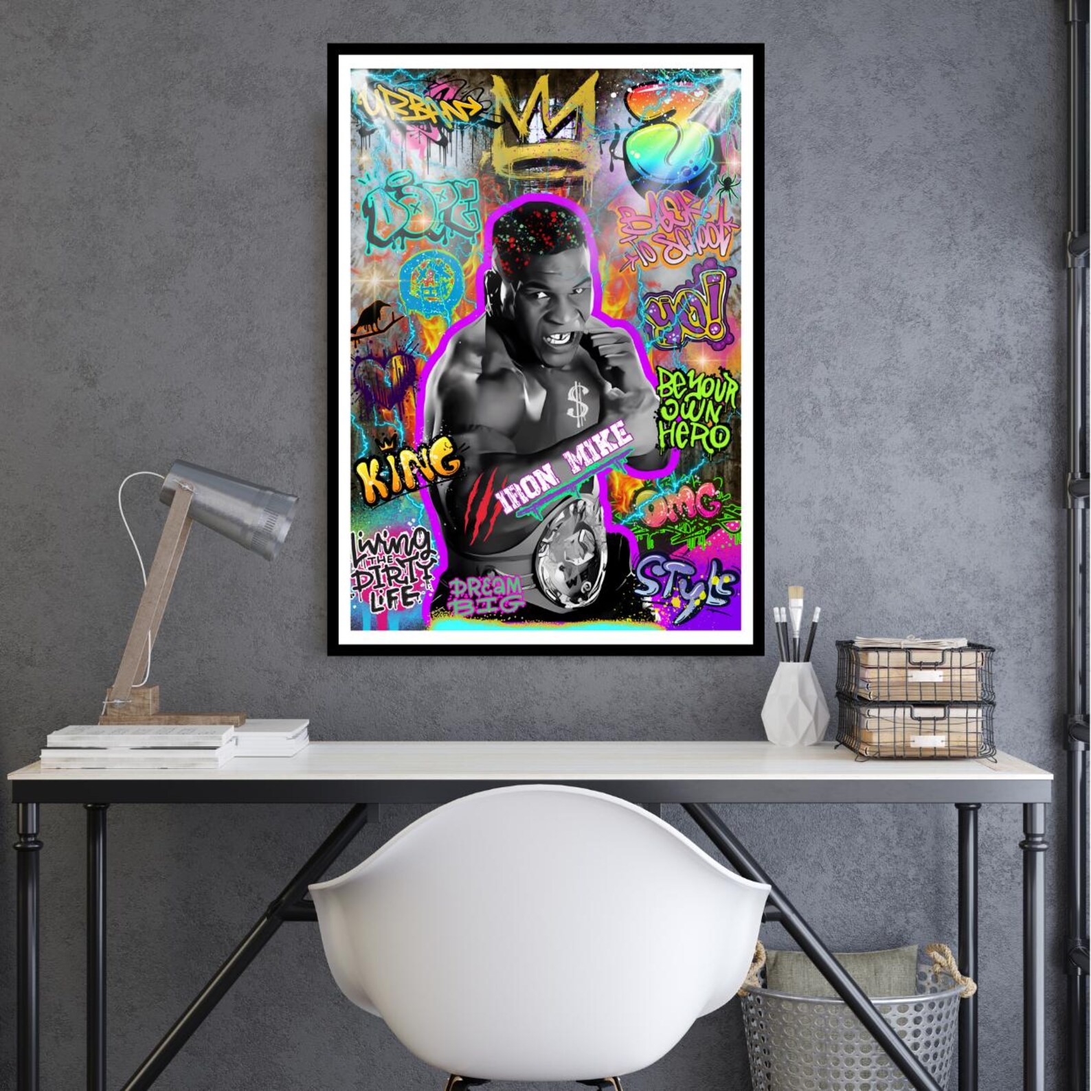 Mike Tyson Graffiti Wall Art, Mike Tyson Street Art Print, Mike Tyson ...