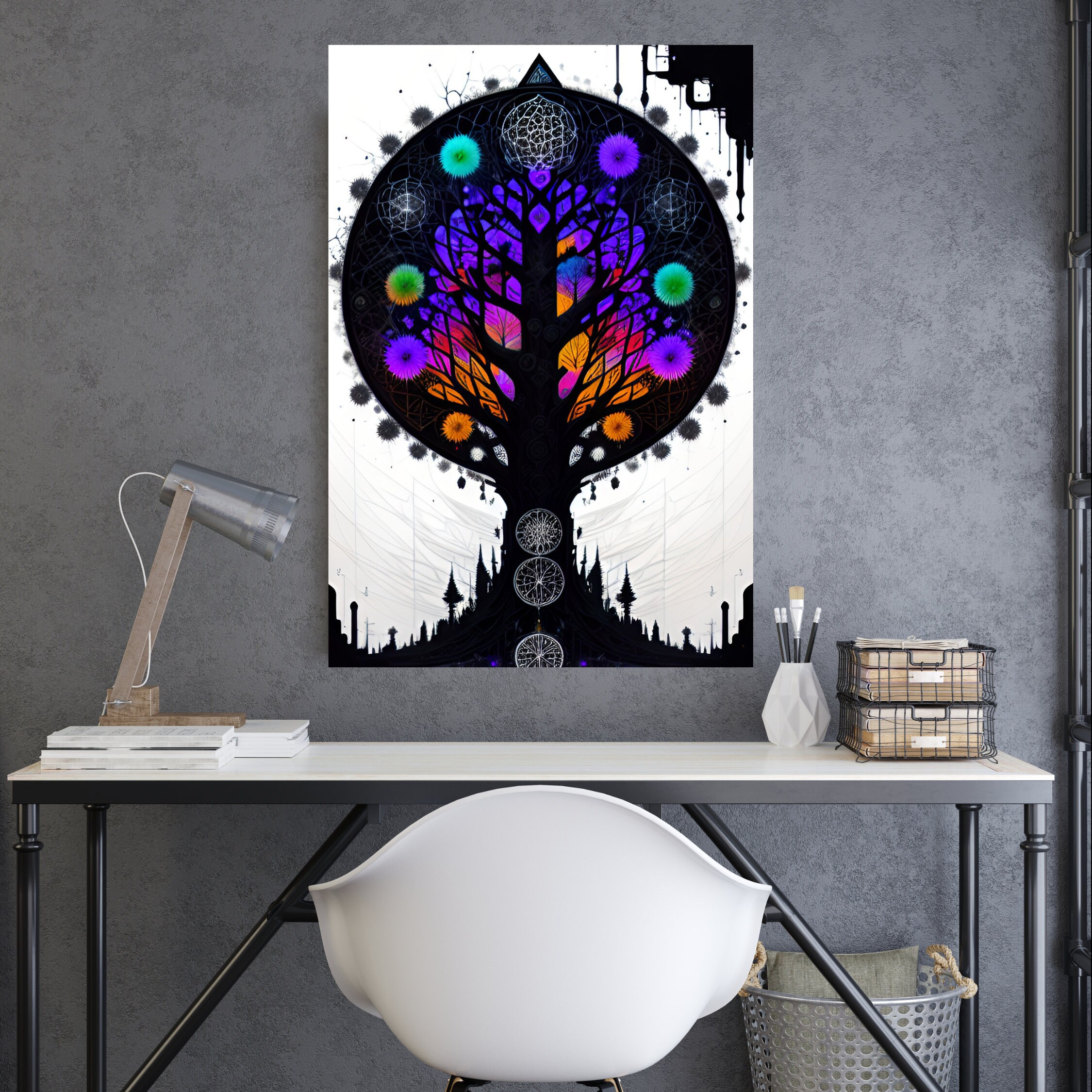 Japanese Tree of Life Japanese Landscape Art Digital Art - Etsy