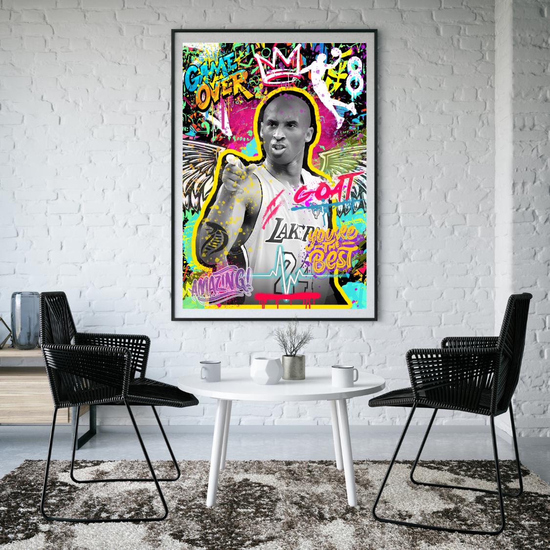 Kobe Bryant Graffiti Wall Art, Kobe Bryant Art Print, Kobe Bryant ...