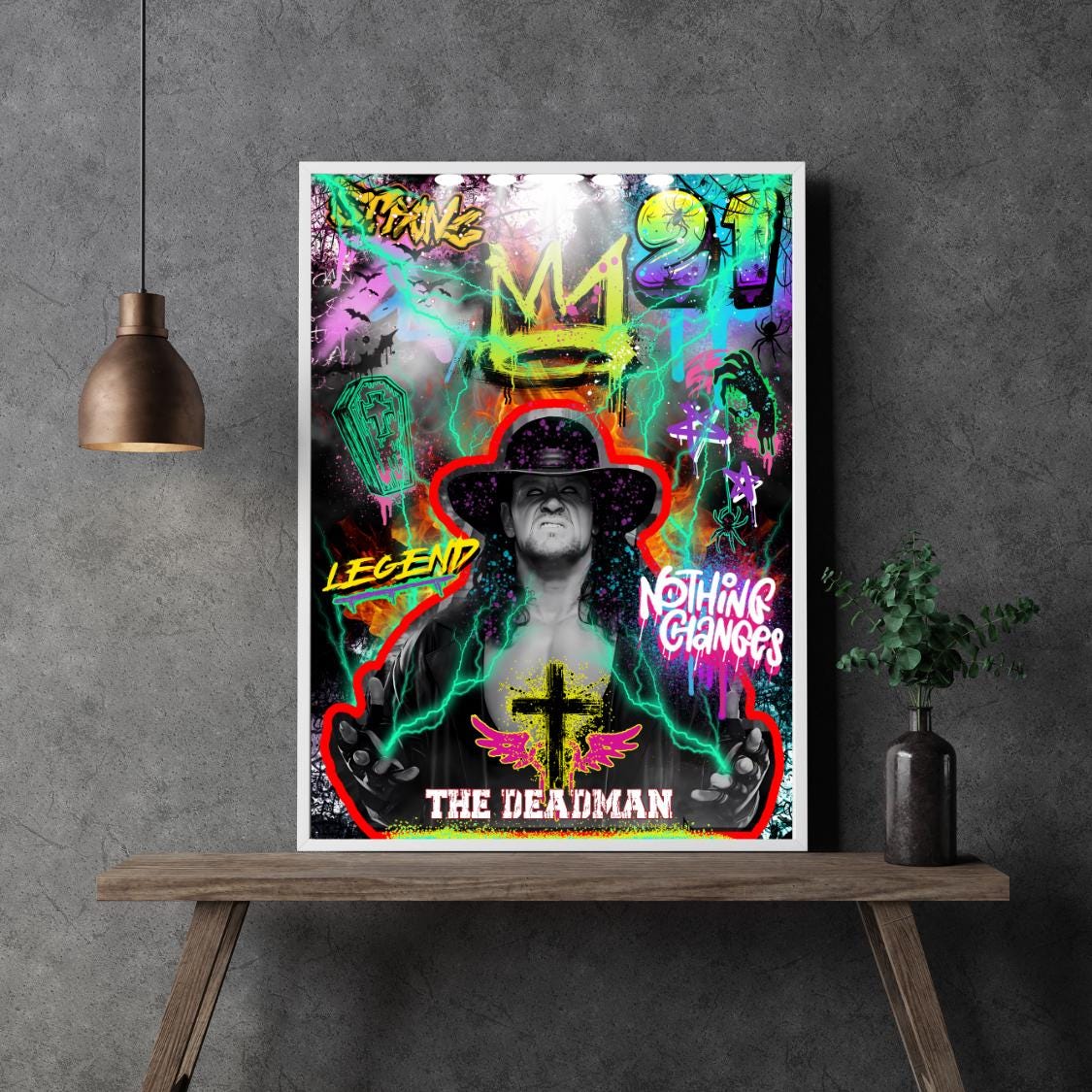 The Undertaker Graffiti Wall Art, the Undertaker Wall Art, Wrestling ...