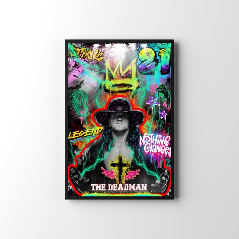 The Undertaker Graffiti Wall Art, the Undertaker Wall Art, Wrestling ...