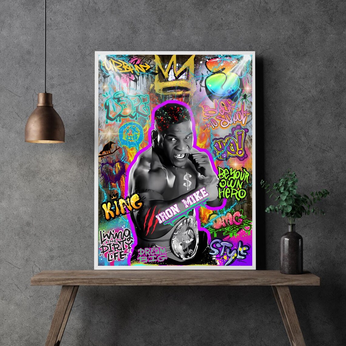 Mike Tyson Graffiti Wall Art, Mike Tyson Street Art Print, Mike Tyson ...